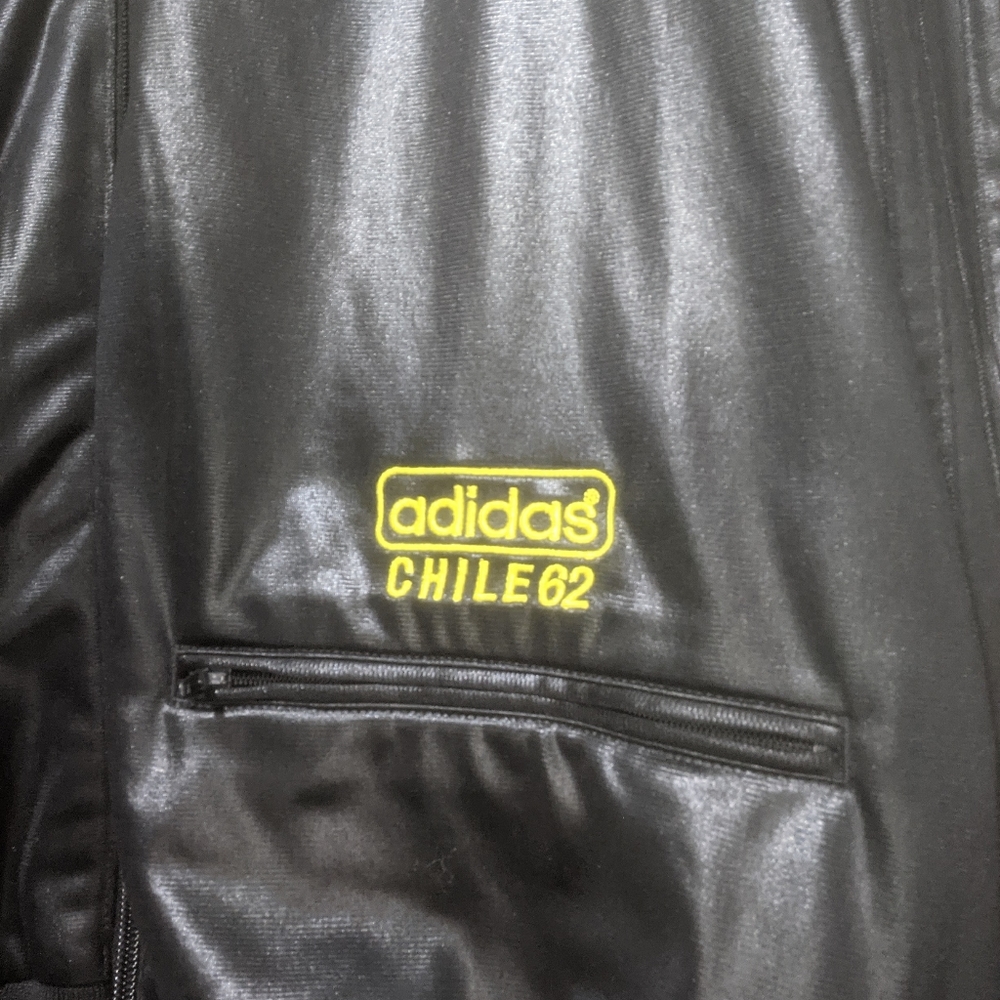 Rare Adidas Chile 62 Black Shiny Rasta Jacket - Gem